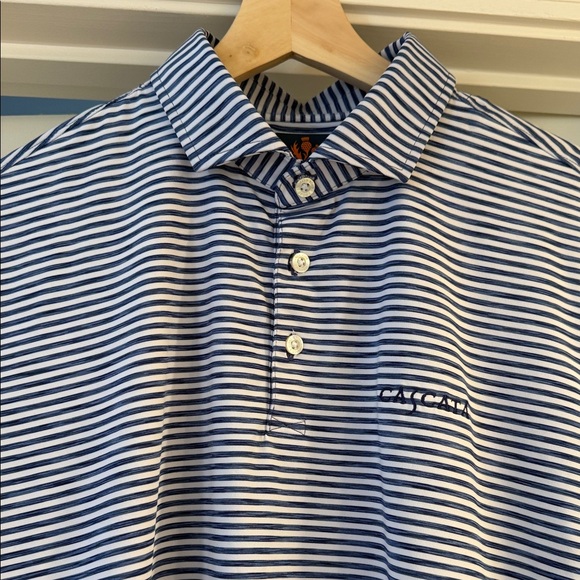 Donald Ross | Shirts | Classic Blue Donald Ross Striped Polo Shirt ...